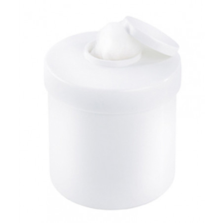 White cotton wool dispenser with lid, Podiatech